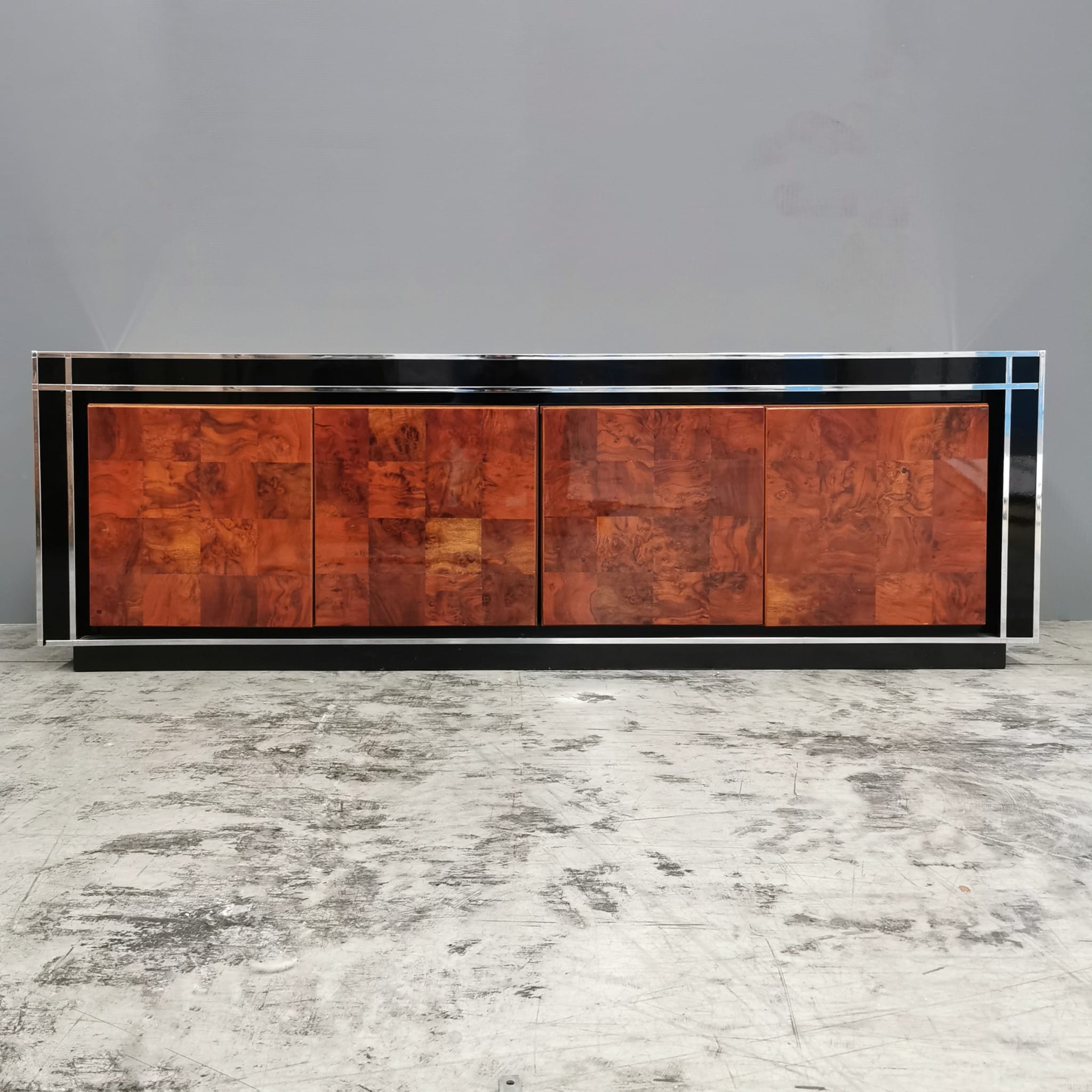 Mobile Sideboard in radica 1970's (Stile Willy Rizzo) – veroraro